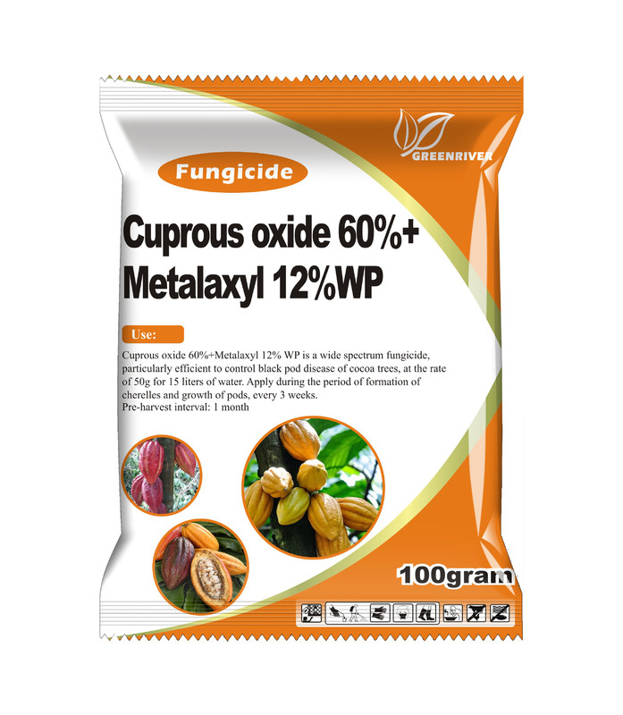Mixture Metalaxyl 12% + Copper Oxide 60% WP Organic Fungicide Cocoa ...